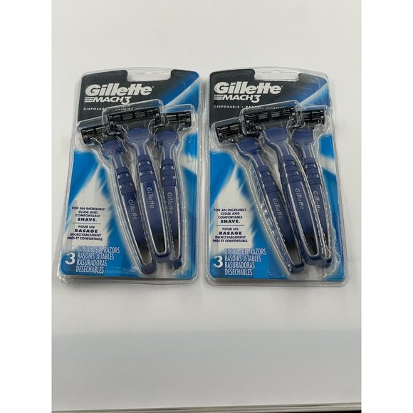 gillette | Accessories | 2 Gillette Mach 3 Mens Disposable Razors 6 ...
